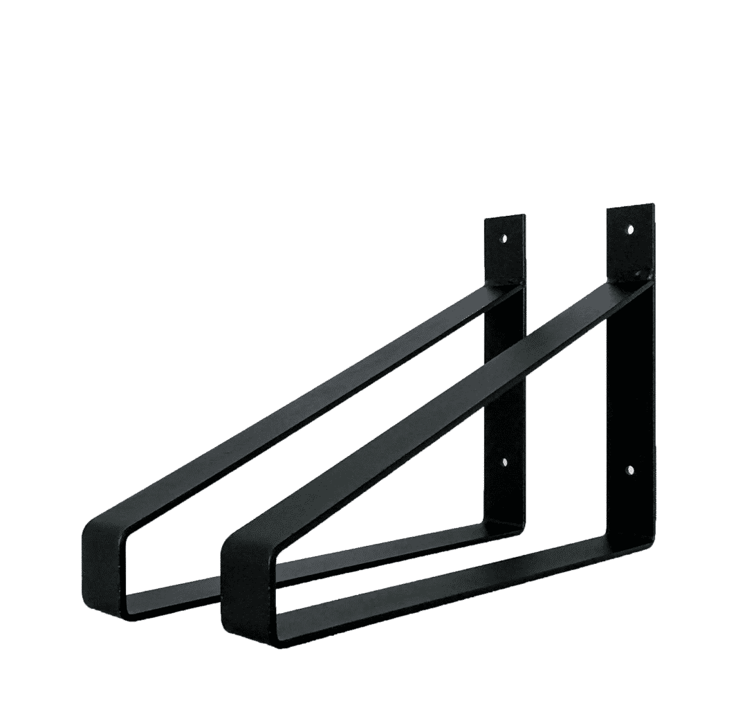 Industriële Plankdragers XL Matzwart 35cm - Goudmethout.nl